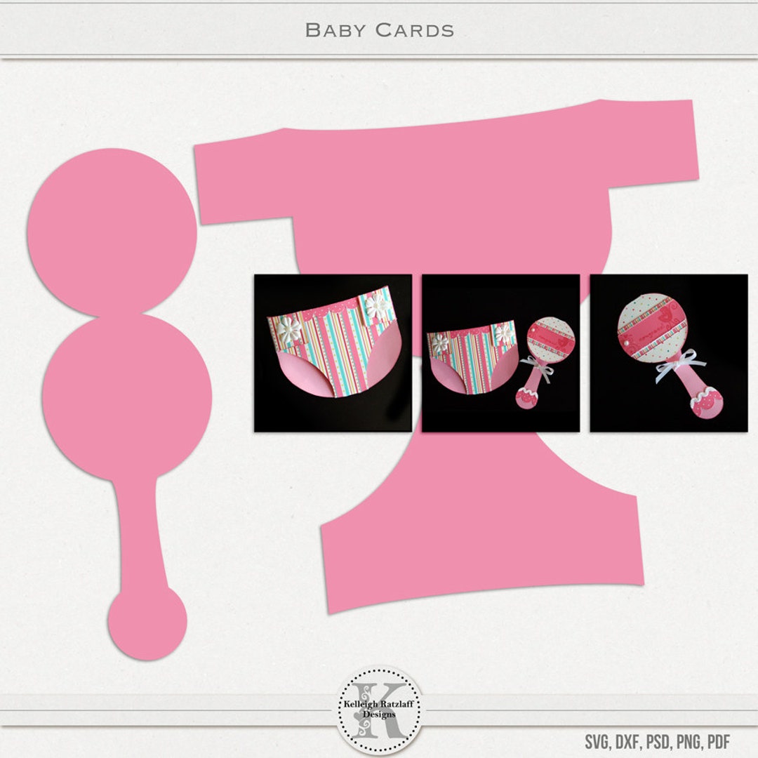 Baby Themed Shaped Cards SVG, PSD, PDF + - Etsy