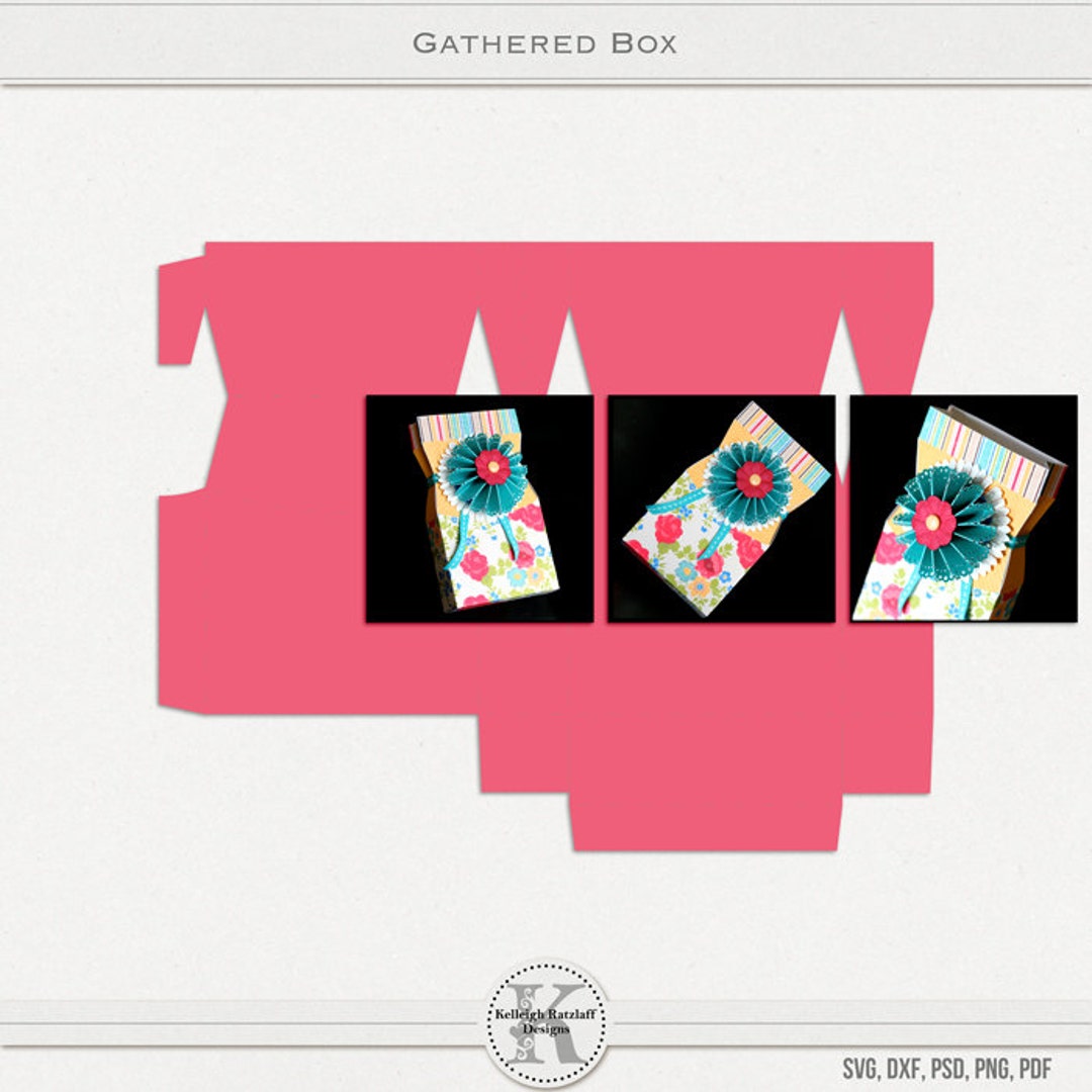 Gathered Box SVG PSD PDF - Etsy