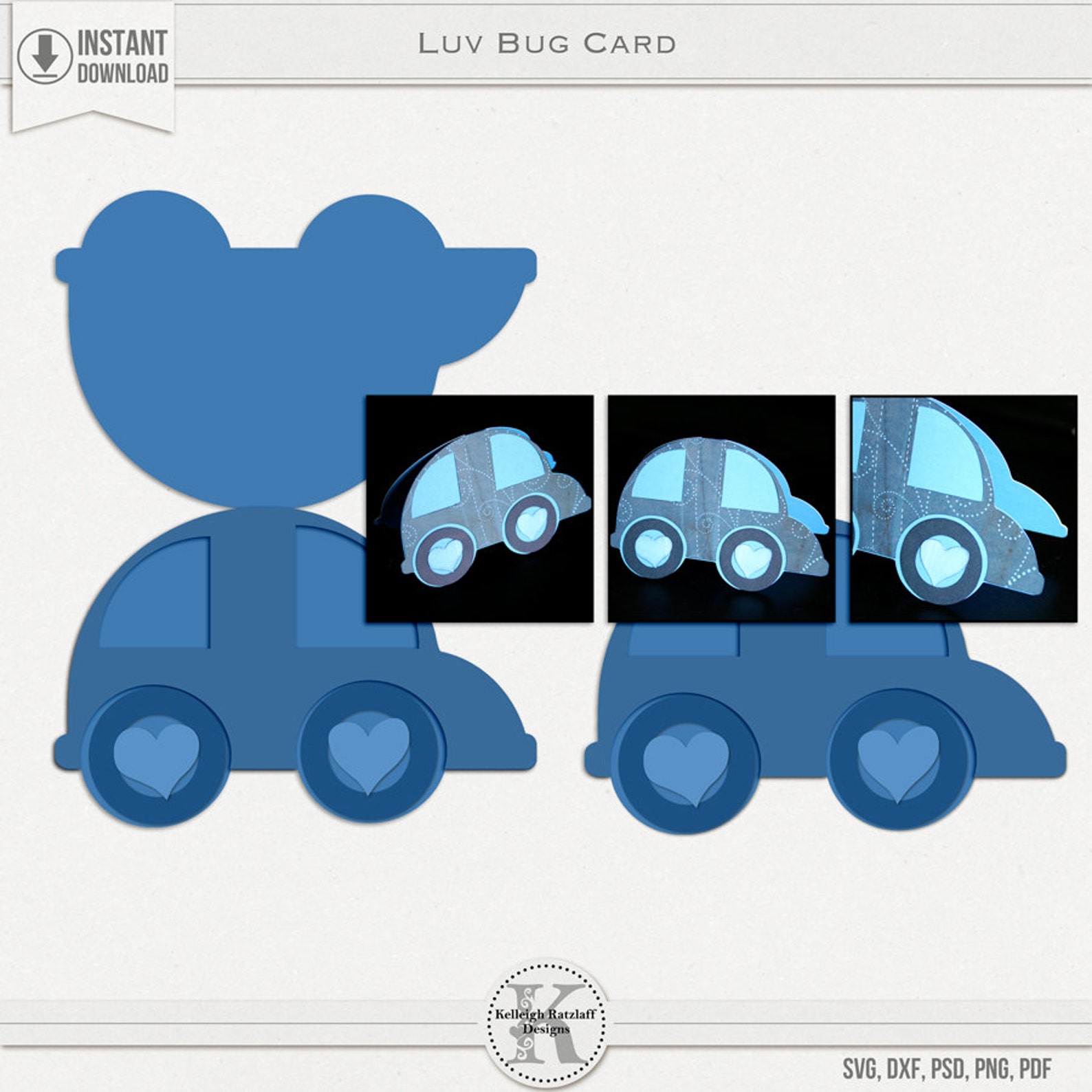 Luv Bug Card SVG, PSD, PDF + - Etsy