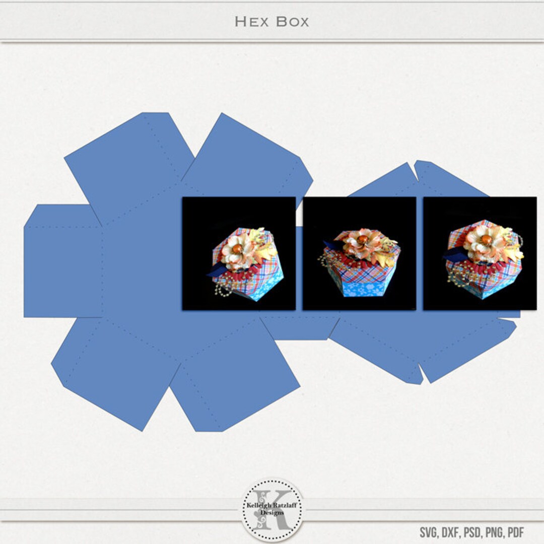Hex Box SVG, PSD, PDF + - Etsy
