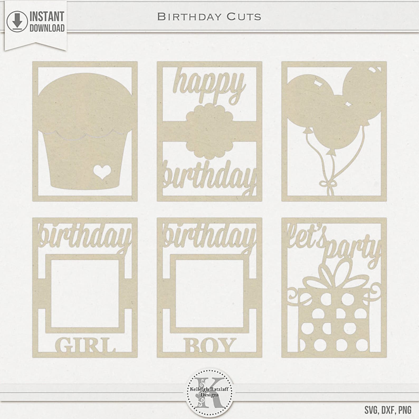 Birthday Cuts SVG, DXF, PNG - Etsy