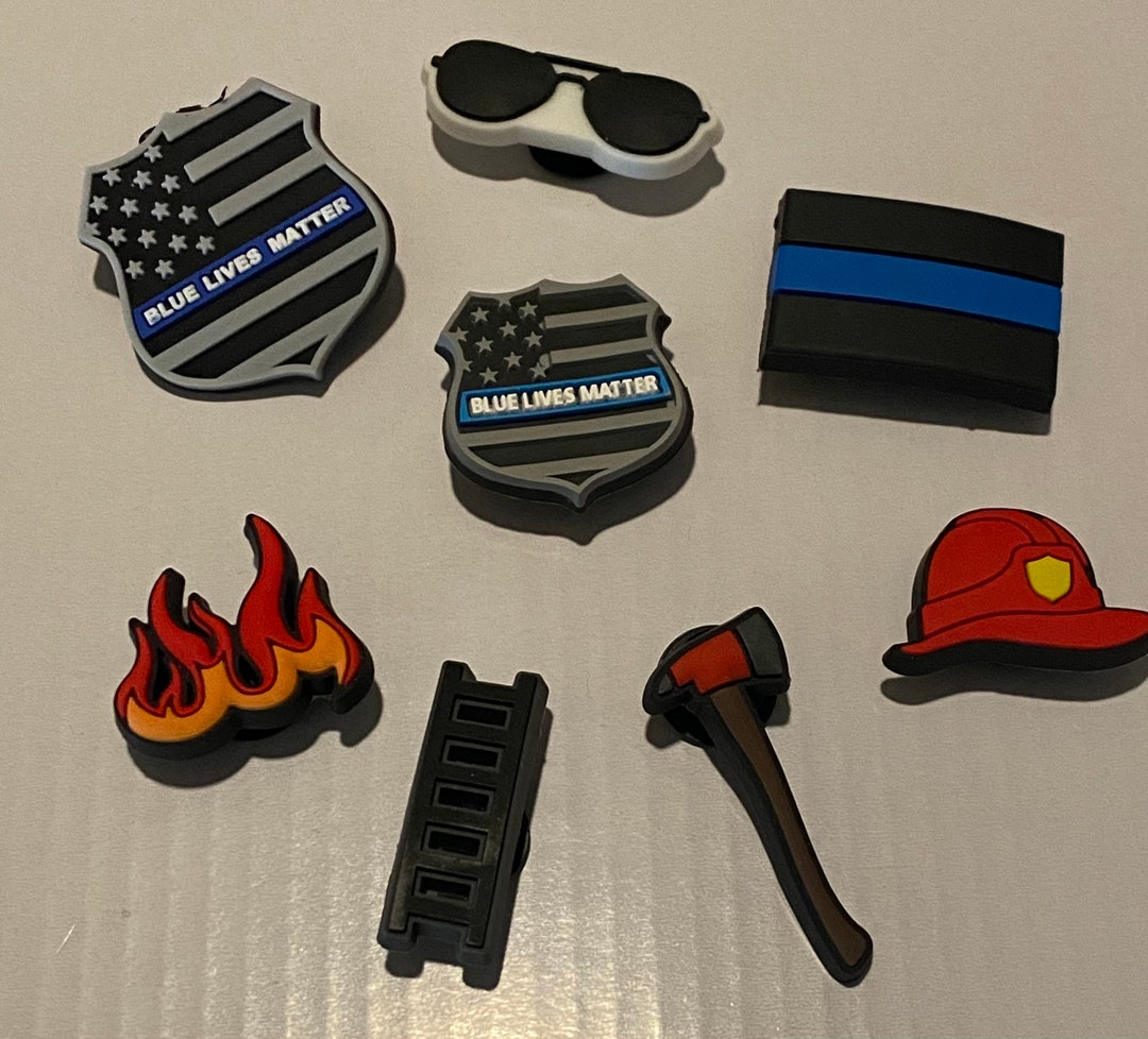Firefighter and Police Officer Shoe Charms - Etsy