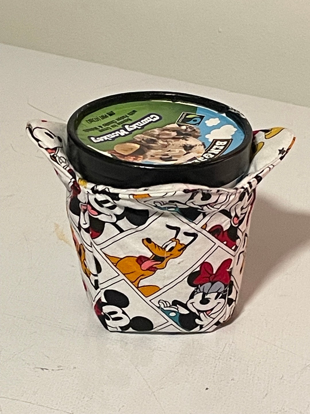 Pint Ice Cream Cozy Mickey & Minnie Mouse With Pluto 100% Cotton - Etsy