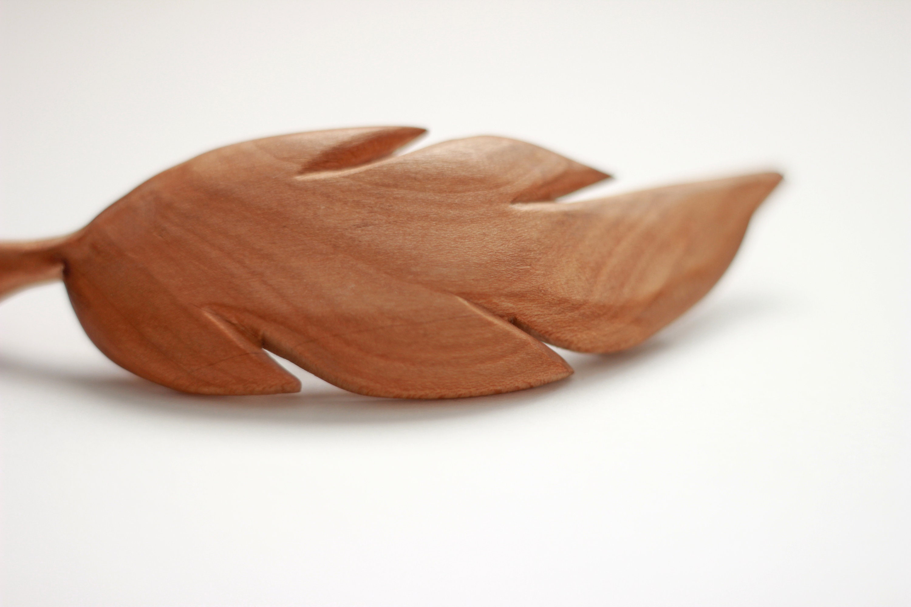 Feather Barrette Hairclip Wooden Carved Wooden Hair Clip - Etsy
