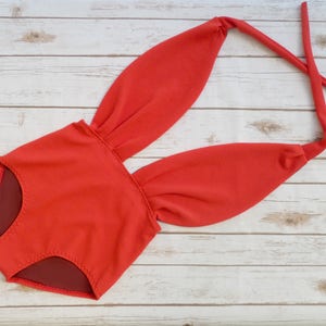 Bold Red Swimsuit Ladies Vintage Style One Piece Bathing Suit Unique ...