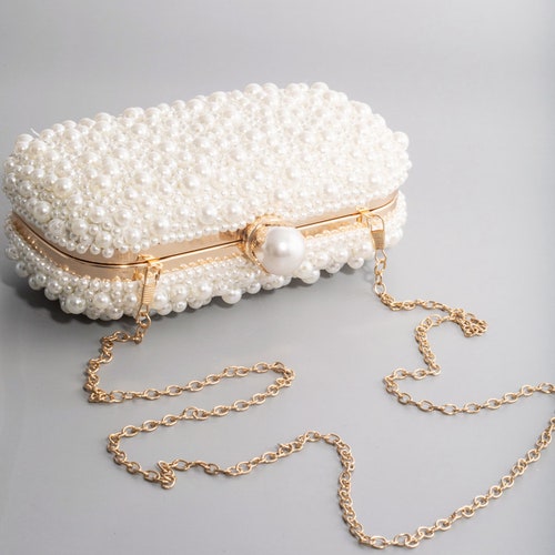 Pearl Clutch Bag Pearl Evening Bag Bridal Clutch With - Etsy