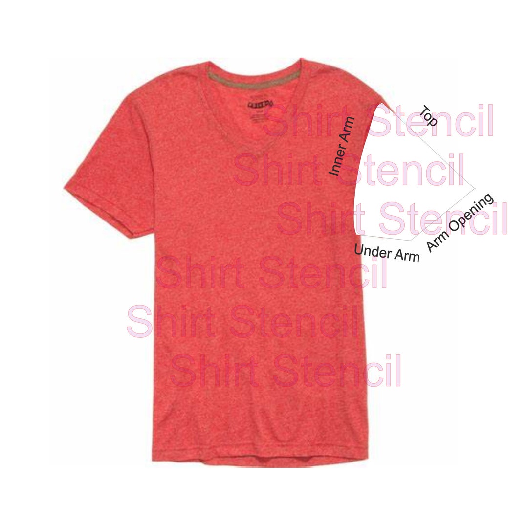 Short Sleeve Bleaching/htv Shirt Stencil Template - Etsy