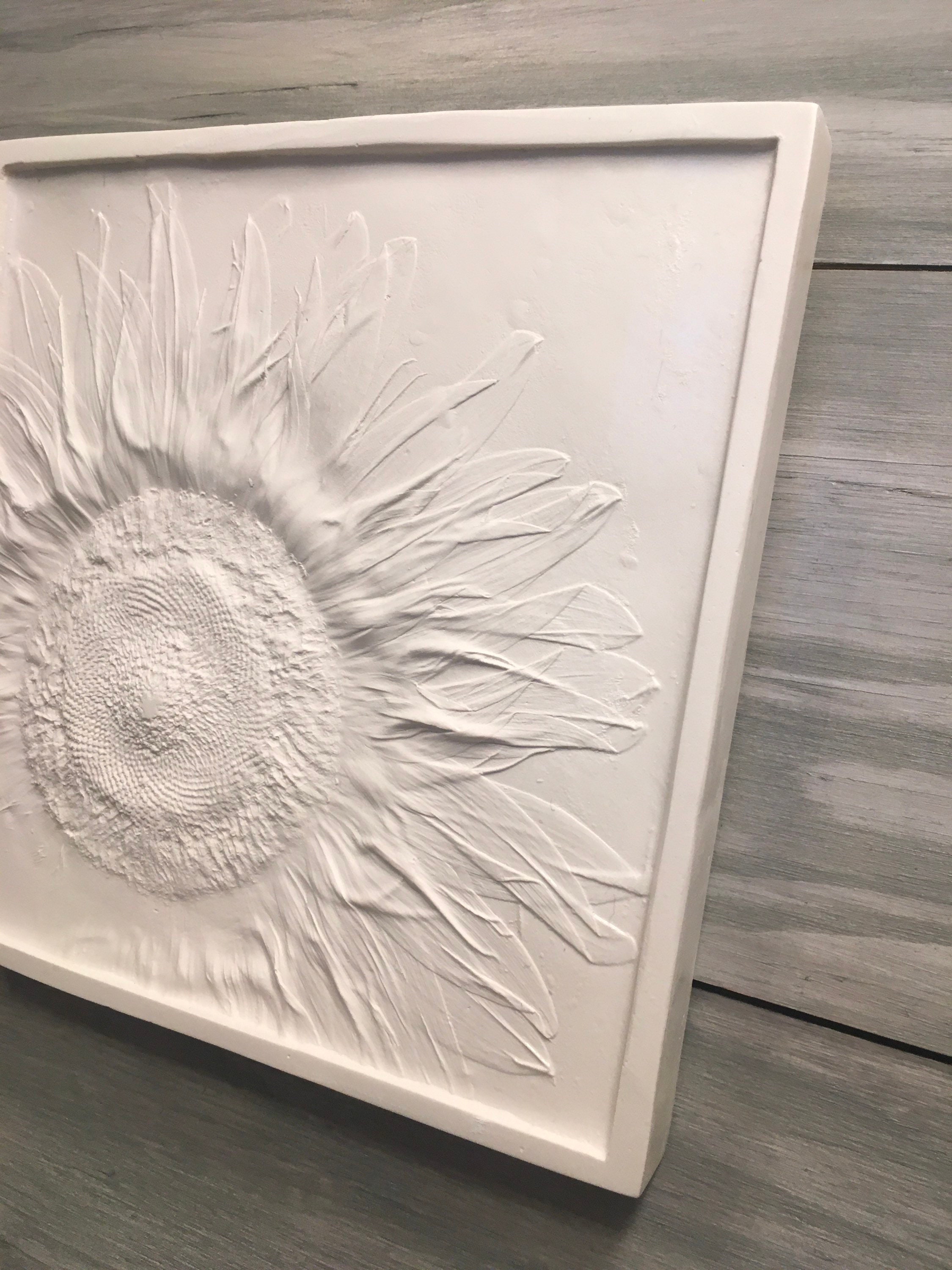 Sunflower Botanical Bas-Relief | Etsy