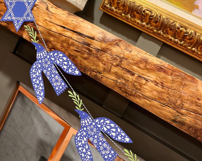 The Dove of Peace Garland, Paper Wall Decor, Jewish Art - Etsy