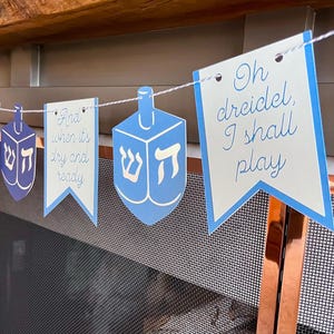 Oh Dreidel, Dreidel, Dreidel, Hanukkah Garland, Hanukkah Party Decor - Etsy