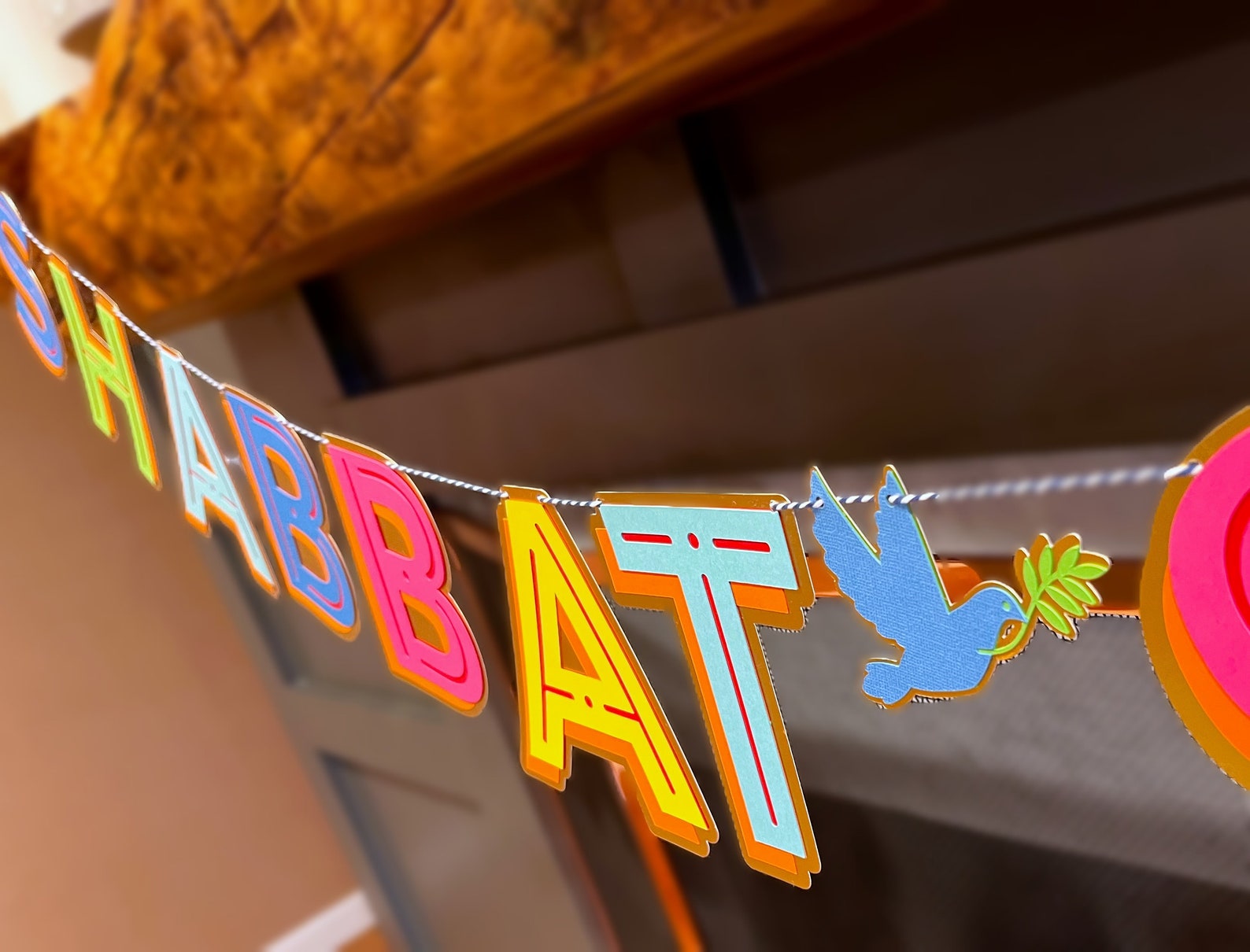 Shabbat Shalom Garland, Jewish Paper Wall Decor - Etsy