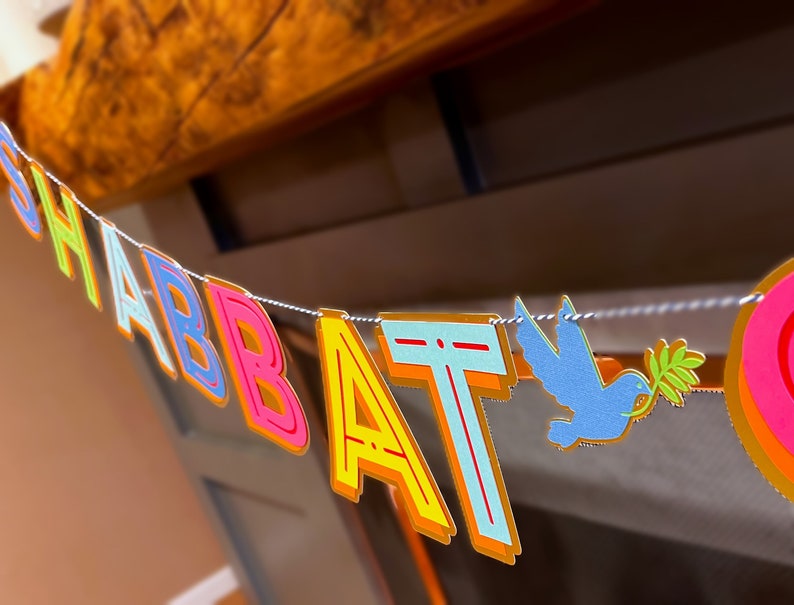 Shabbat Shalom Garland, Jewish Paper Wall Decor - Etsy