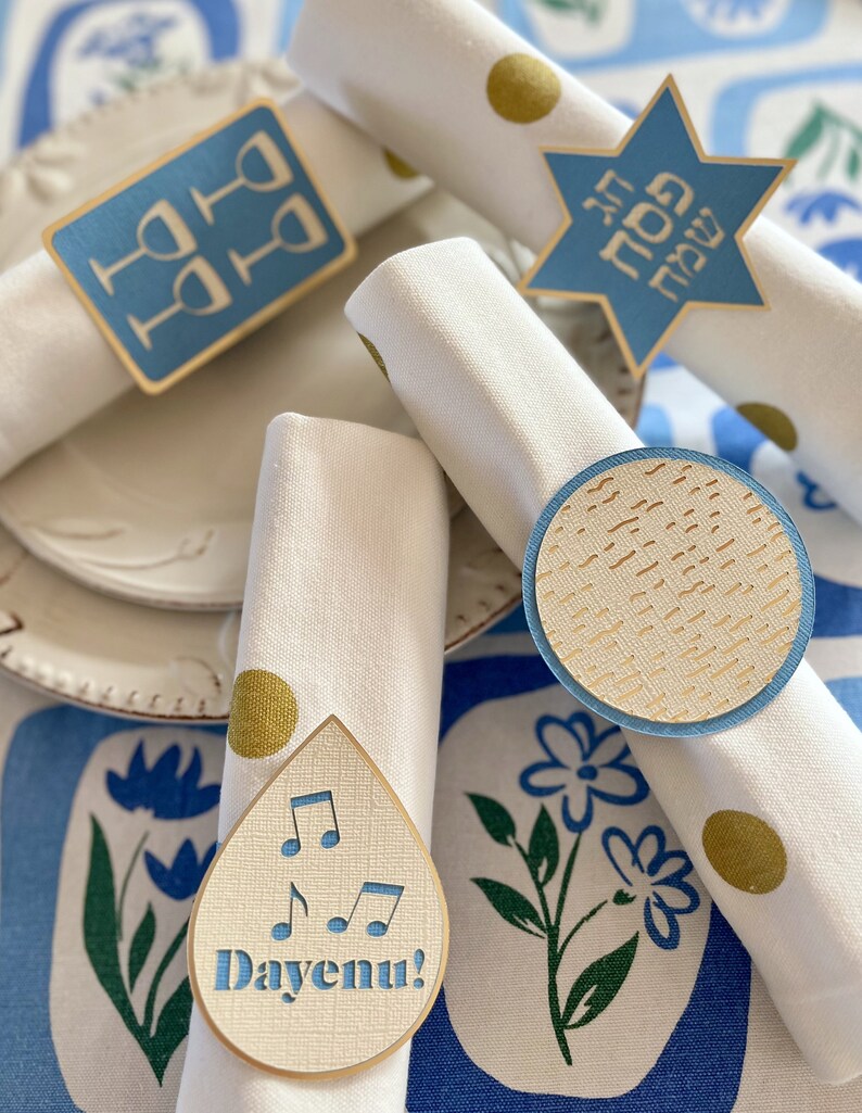 Set of Twelve, Passover Napkin Rings-passover Table Decor - Etsy