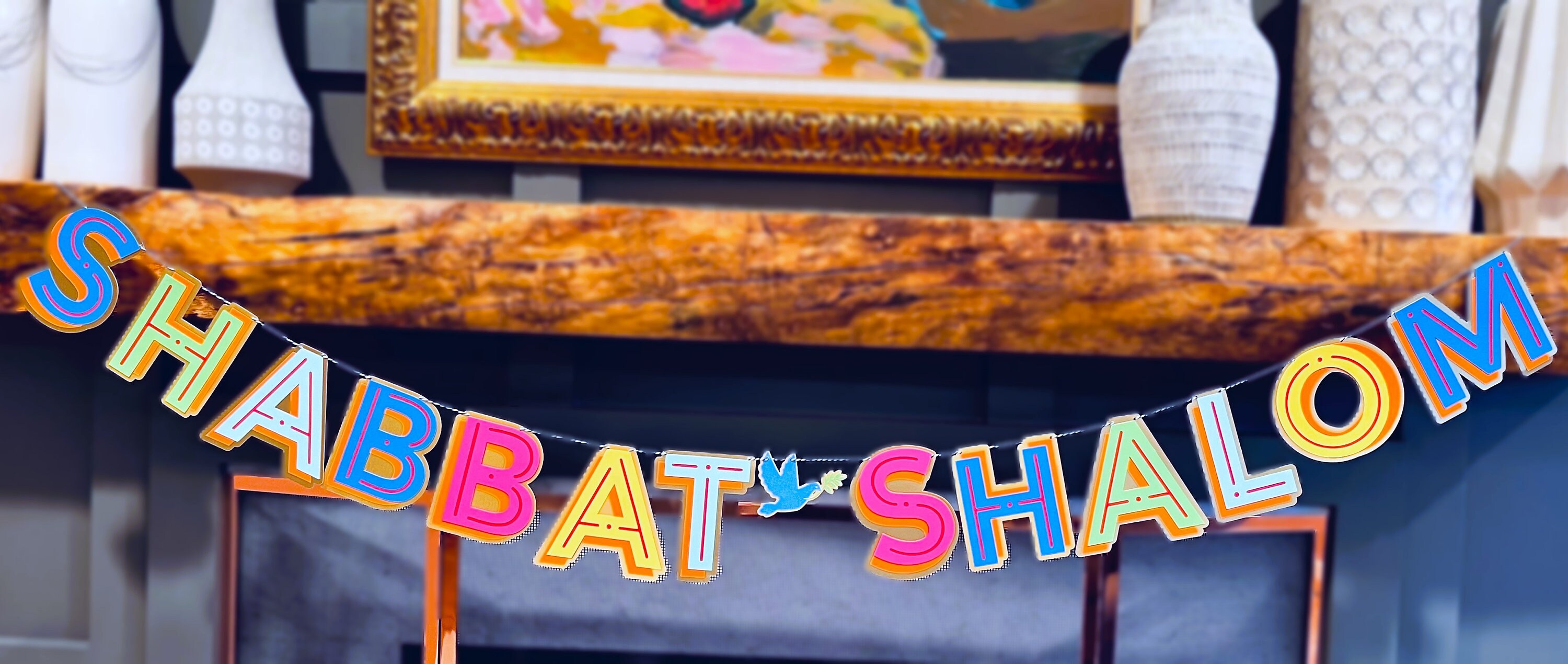 Shabbat Shalom Garland, Jewish Paper Wall Decor - Etsy