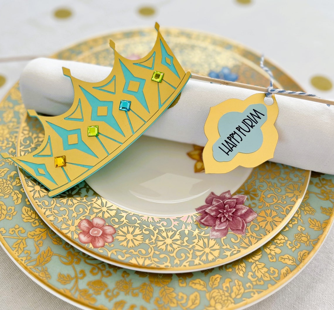 Set of 6 Crown Photo Props, Table Decor for Purim, Jewish Celebrations ...