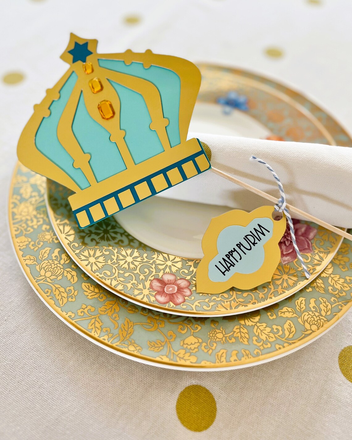 Set of 6 Crown Photo Props, Table Decor for Purim, Jewish Celebrations ...