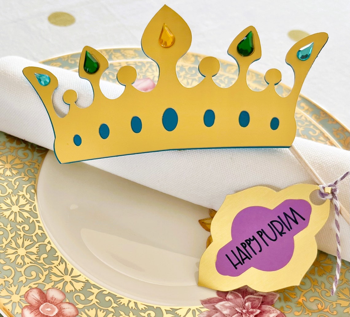 Set of 6 Crown Photo Props, Table Decor for Purim, Jewish Celebrations ...