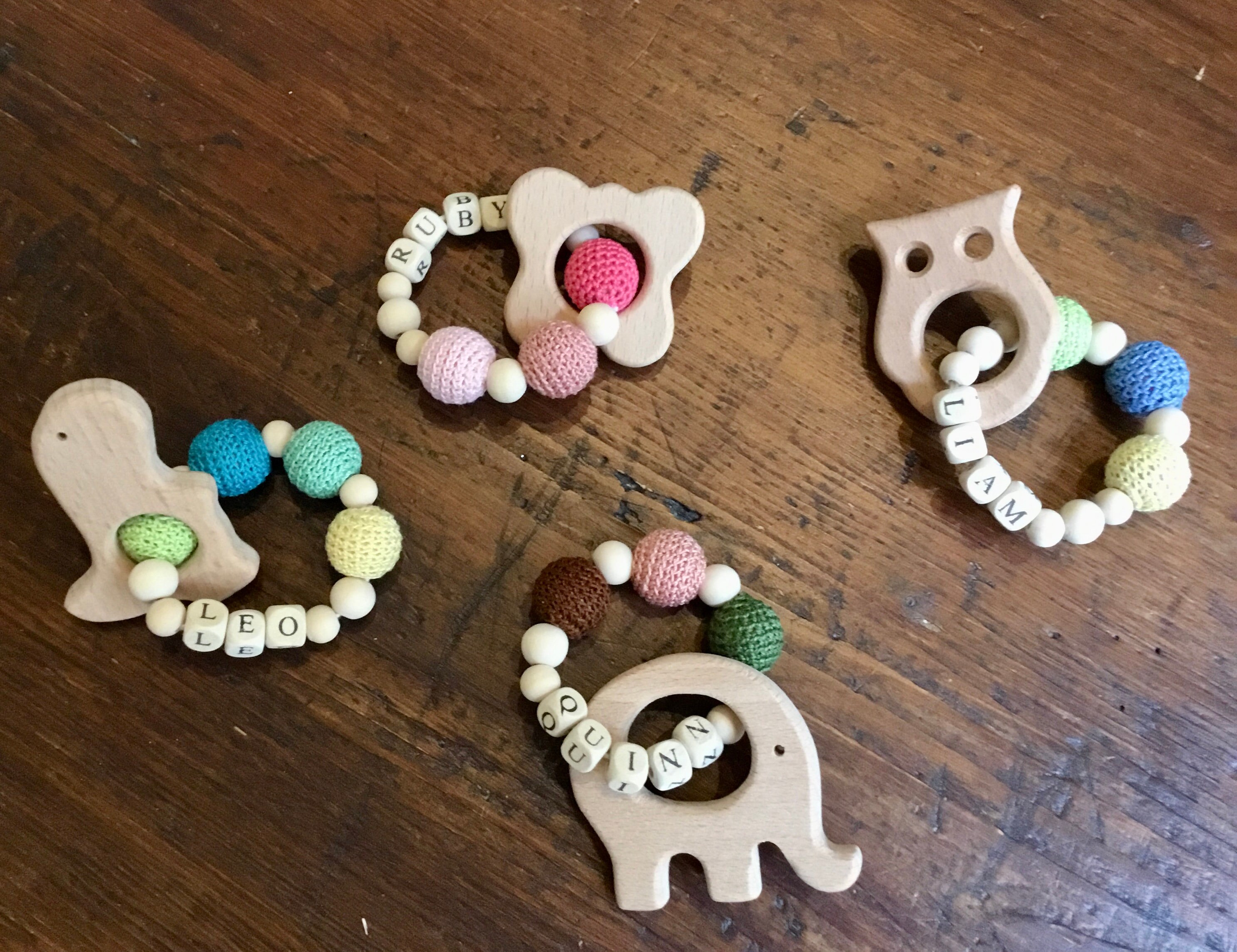 READY TO SHIP Personalized Baby Toy Baby Name Toy Natural | Etsy