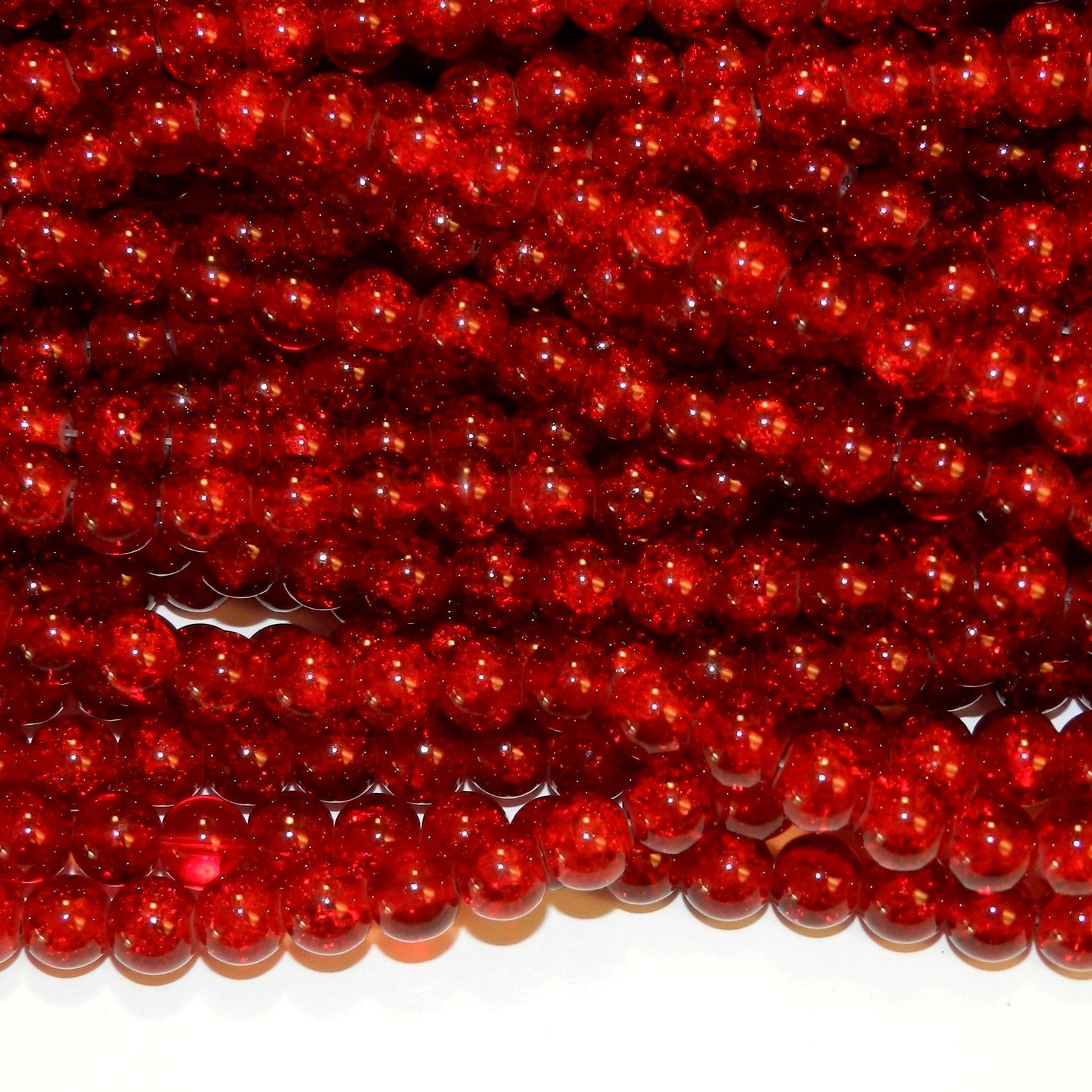 G1298 Red 8mm Round Crackle Glass Beads 100-count Loose Beads - Etsy