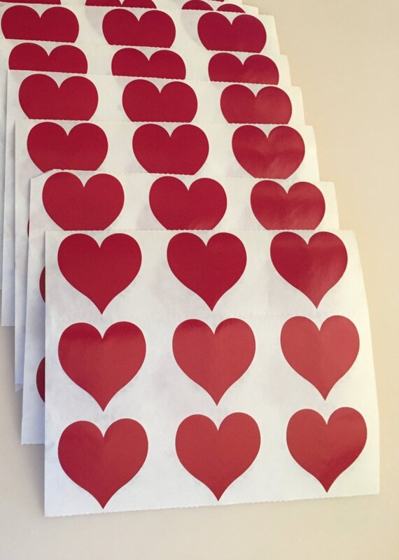 Mrs. Grossman's Vintage Red Heart Sticker Stickers Lot of | Etsy