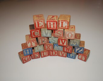 Vintage Alphabet Blocks - Etsy