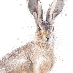 WATERCOLOUR Hare Painting, Wild Hare Print, Hare Wall Art, British ...