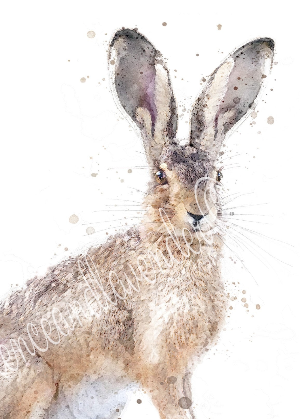 WATERCOLOUR Hare Painting Wild Hare Print Hare Wall Art - Etsy UK