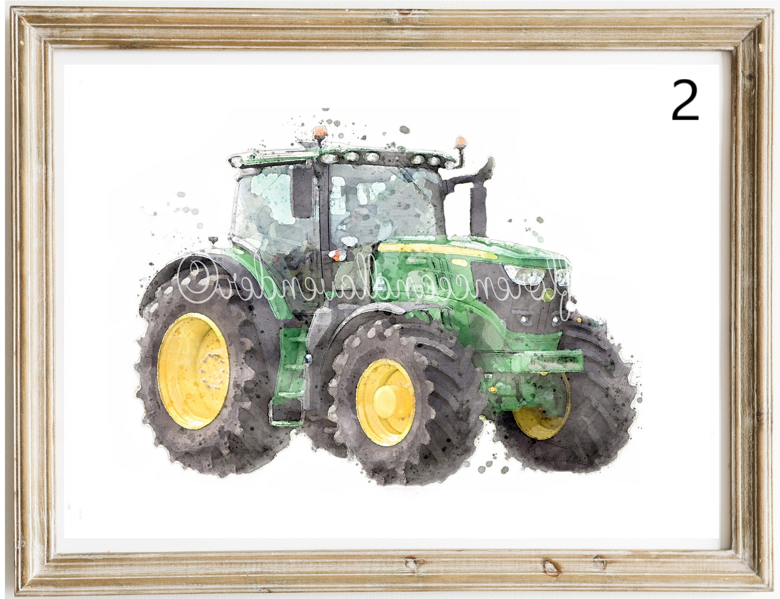 Set of Watercolour Tractor Prints John Deere Tractor Combine - Etsy UK