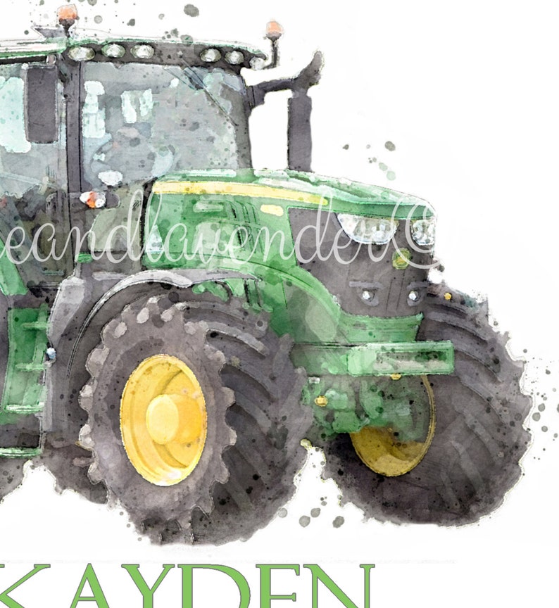 PERSONALISED TRACTOR PRINT, John Deere Tractor Print, Tractor Nursery ...