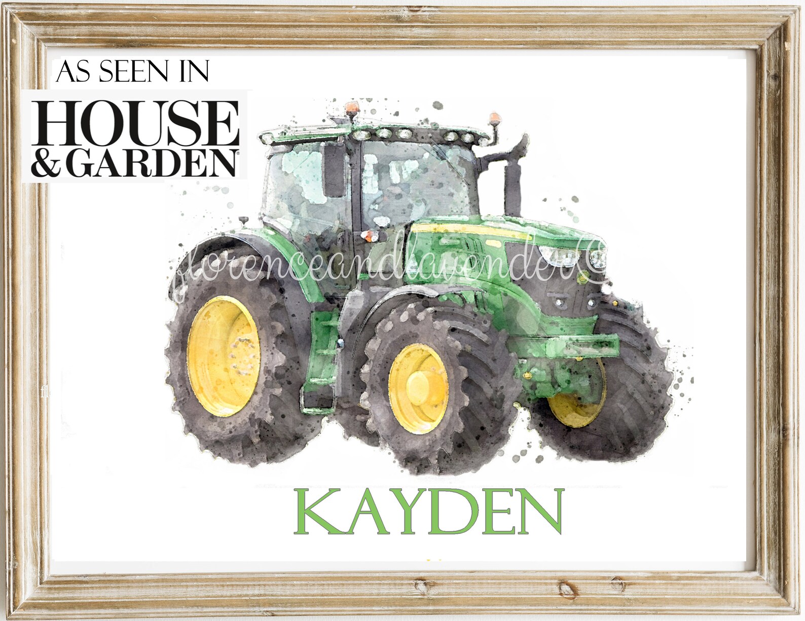 PERSONALISED TRACTOR PRINT, John Deere Tractor Print, Tractor Nursery ...