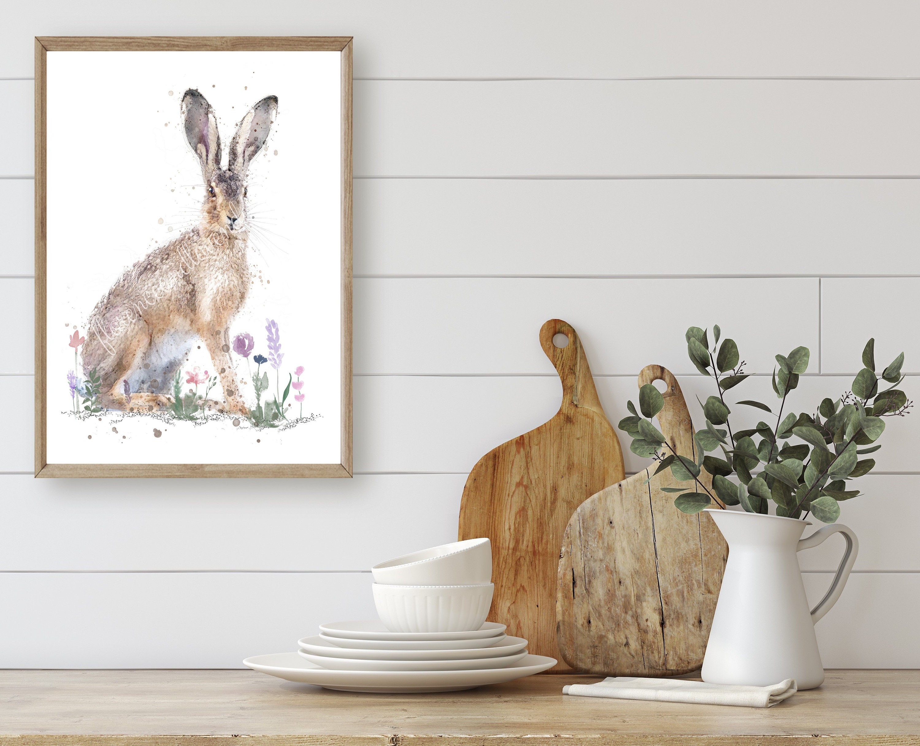 WATERCOLOUR Hare Painting Wild Hare Print Hare Wall Art - Etsy UK