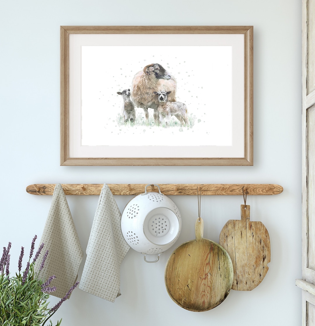 Sheep Painting, Sheep Wall Art, Sheep Print, Sheep Gift, Watercolour ...