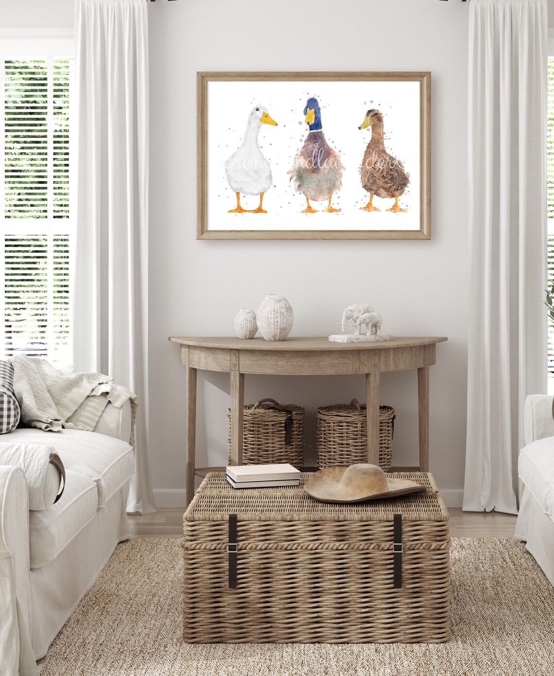 Watercolour Duck Print Trio of Duck Prints Duck Wall Art - Etsy