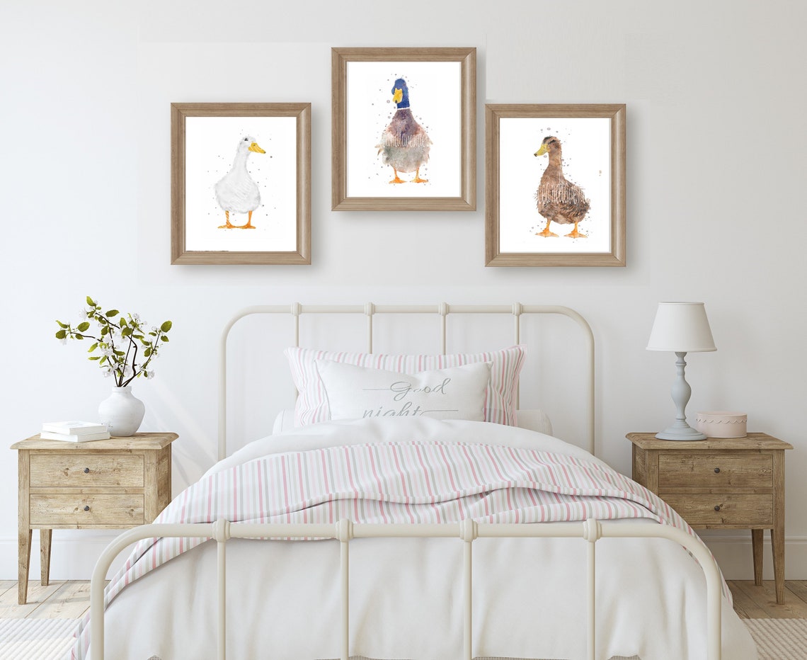 Watercolour Duck Prints, Duck Painting, Duck Gifts, Set of Duck Prints ...