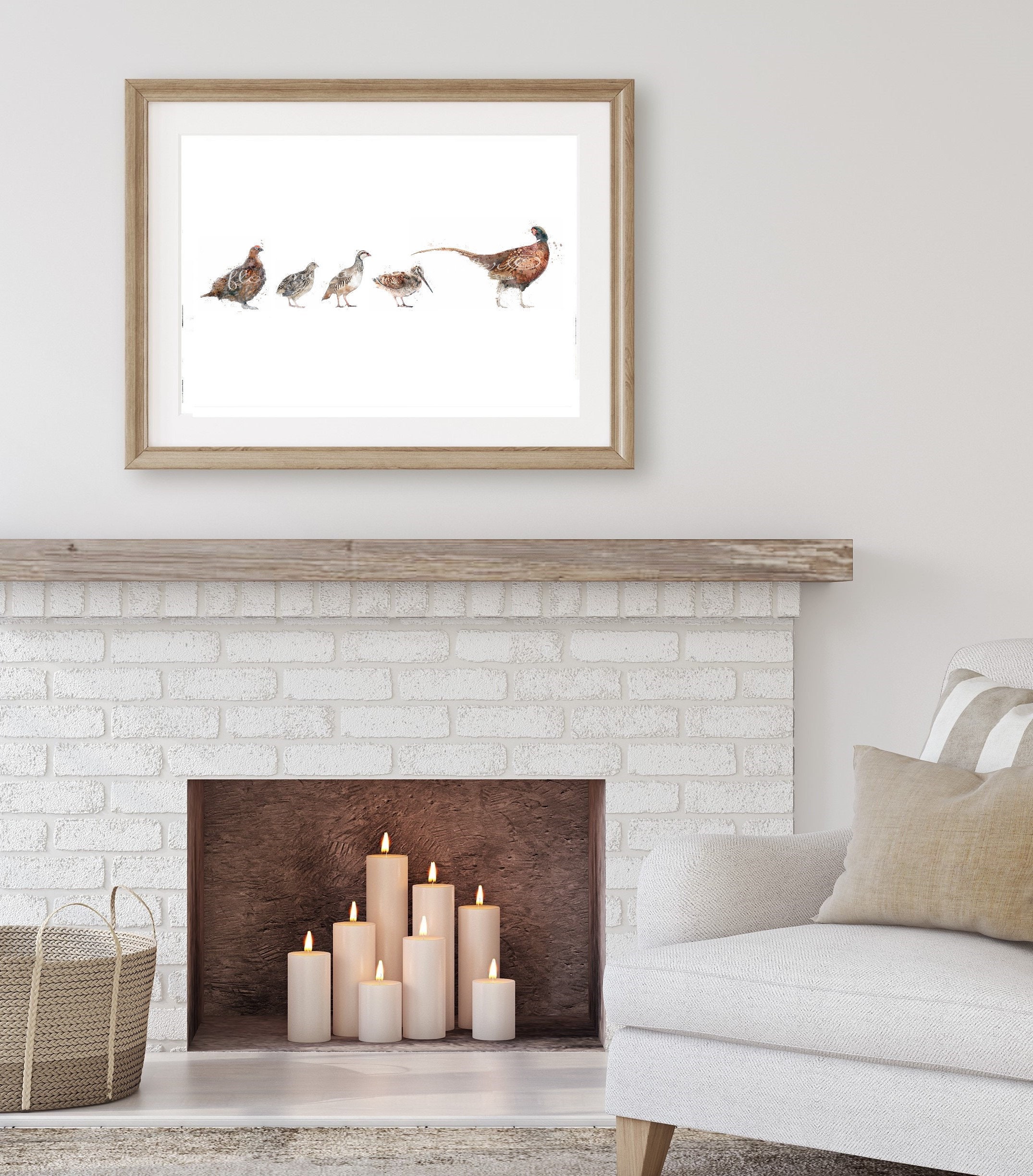 Watercolour Game Bird Print British Country Bird Pheasant | Etsy