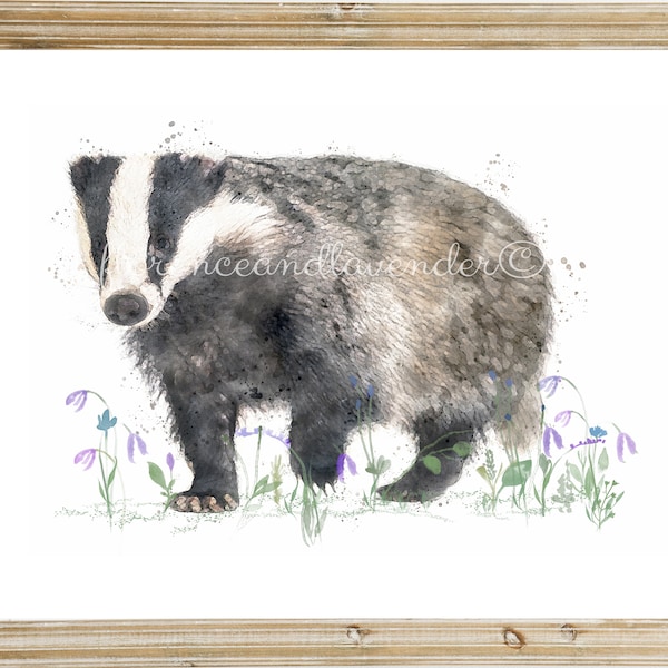 Badger Print - Etsy UK