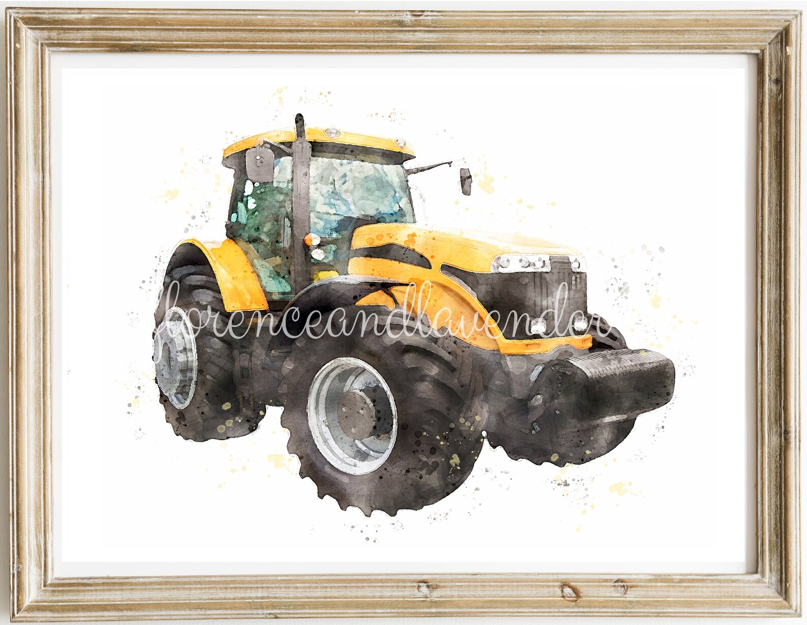 Set of watercolour tractor prints john deere tractor combine | Etsy