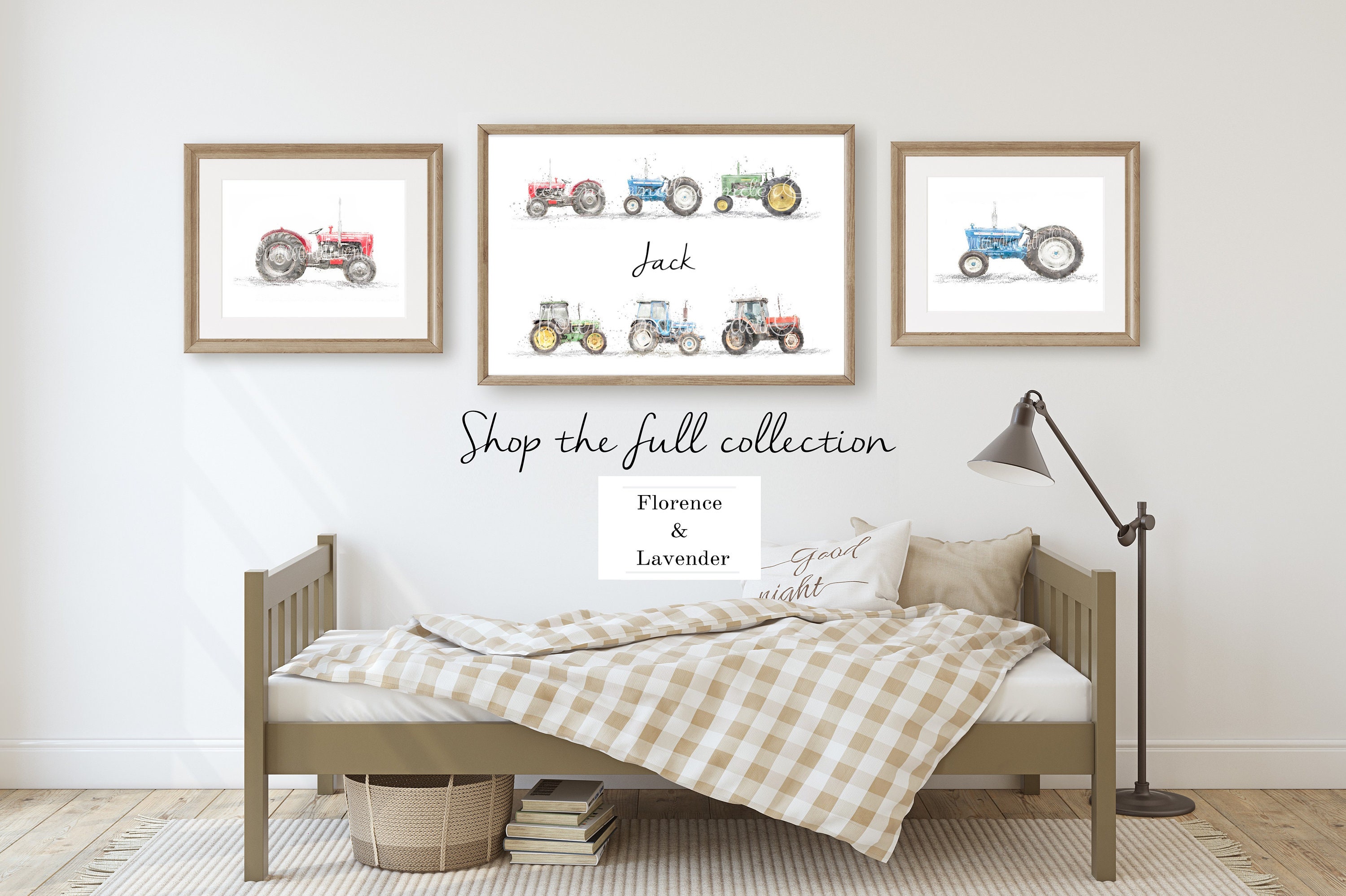 PERSONALISED TRACTOR PRINT, John Deere Tractor Print, Tractor Nursery ...