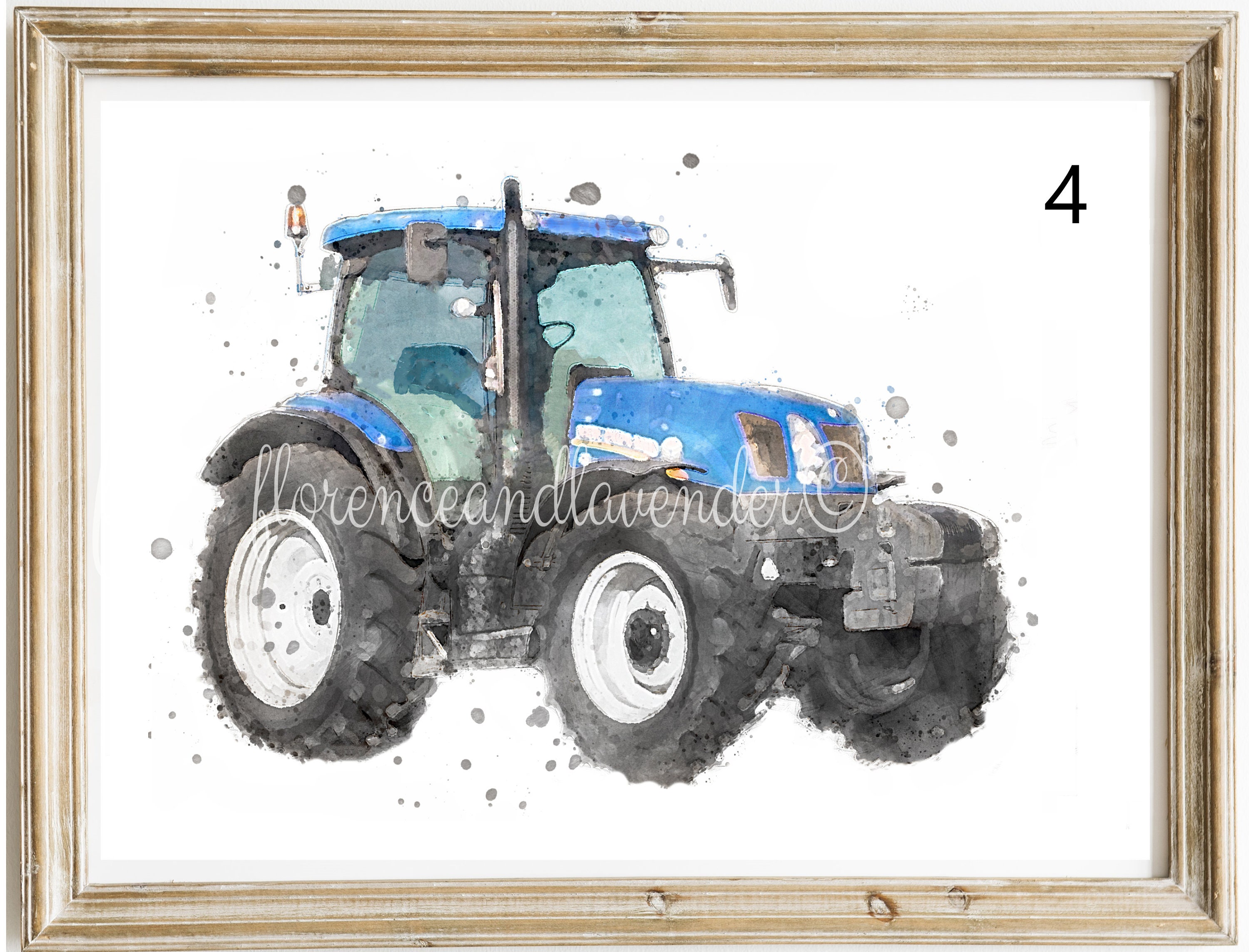 Set of Watercolour Tractor Prints John Deere Tractor Combine - Etsy UK