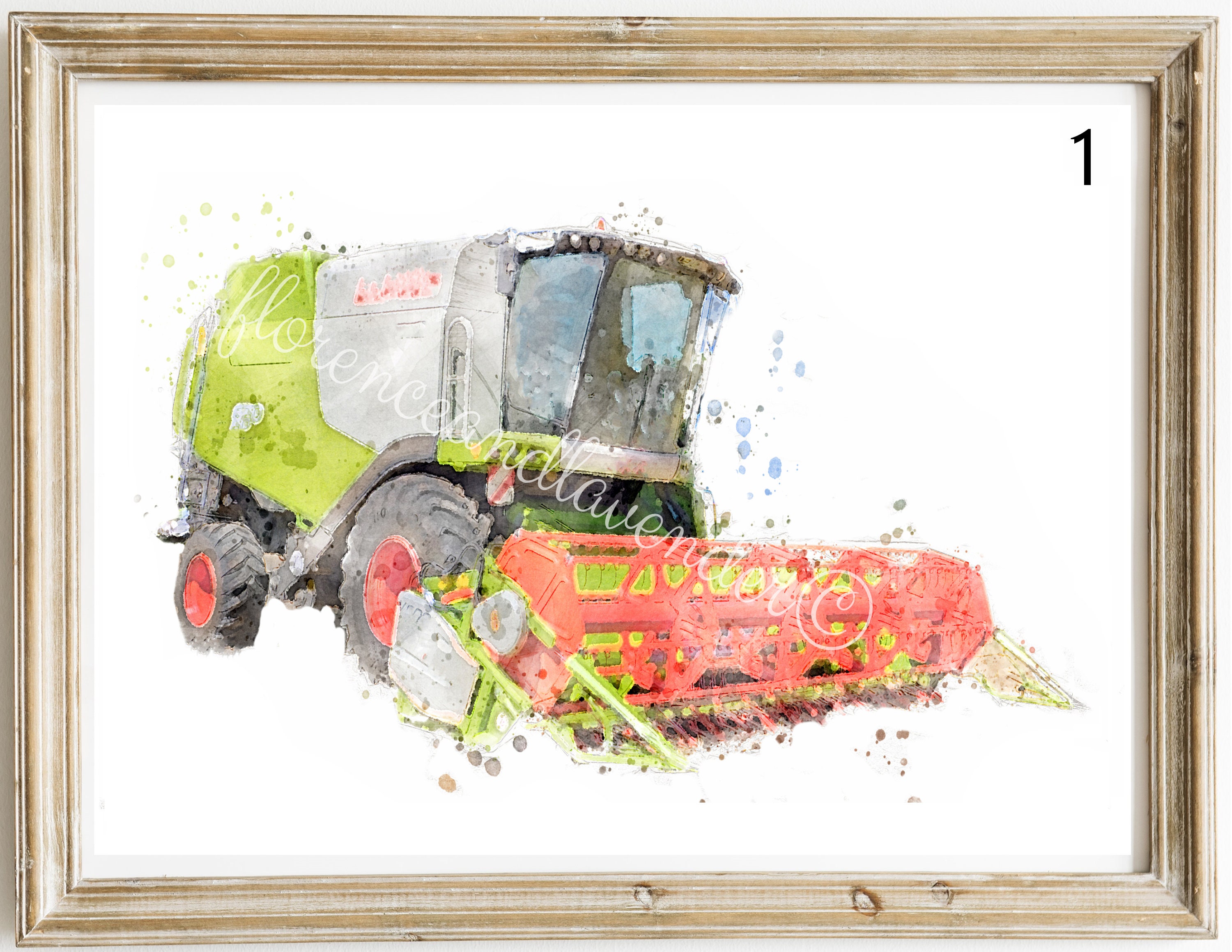 Set of Watercolour Tractor Prints John Deere Tractor Combine - Etsy UK