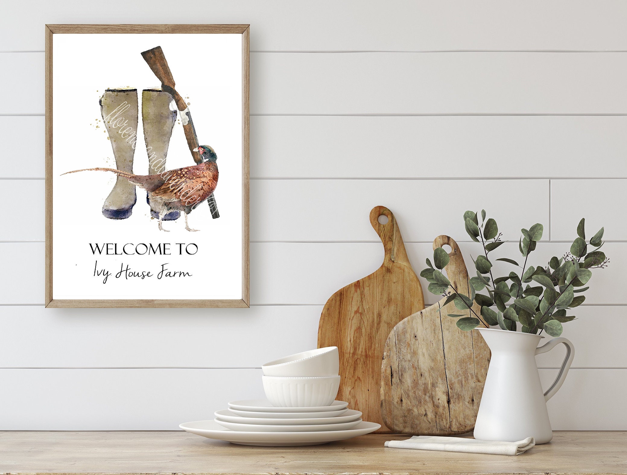 Personalised Home Sign Print, Welly Boot Print, Custom House Print ...