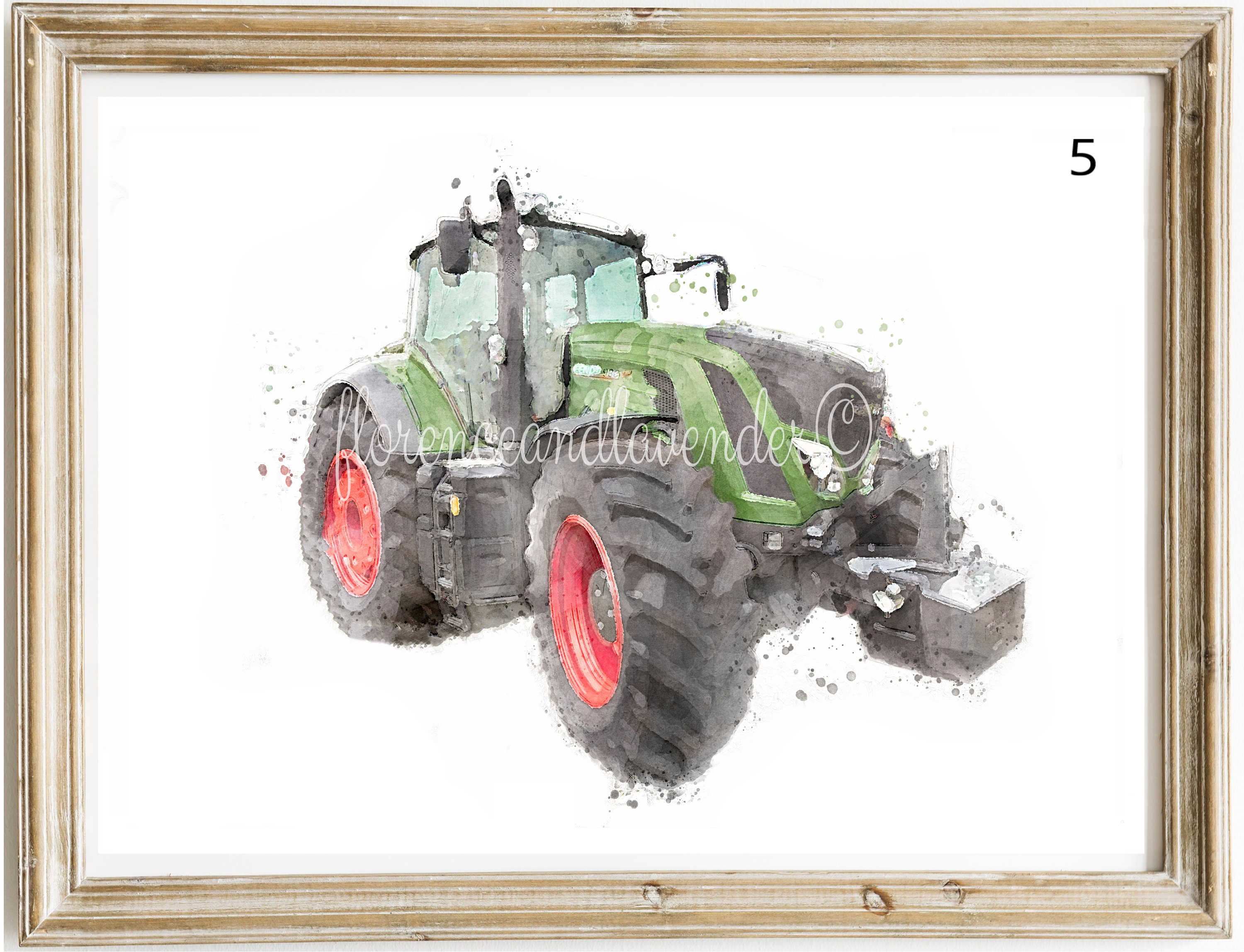 Set of Watercolour Tractor Prints John Deere Tractor Combine - Etsy UK
