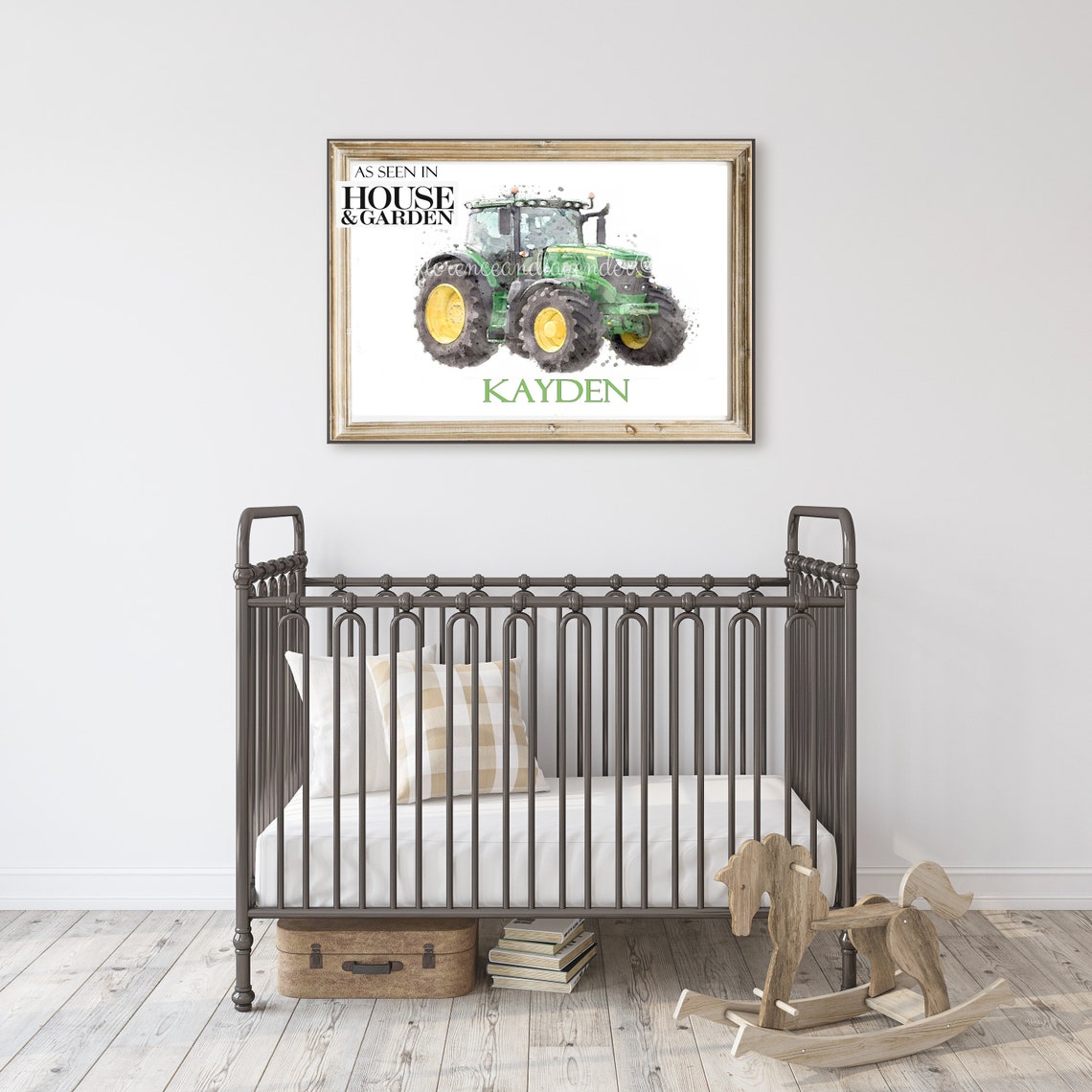 PERSONALISED TRACTOR PRINT, John Deere Tractor Print, Tractor Nursery ...