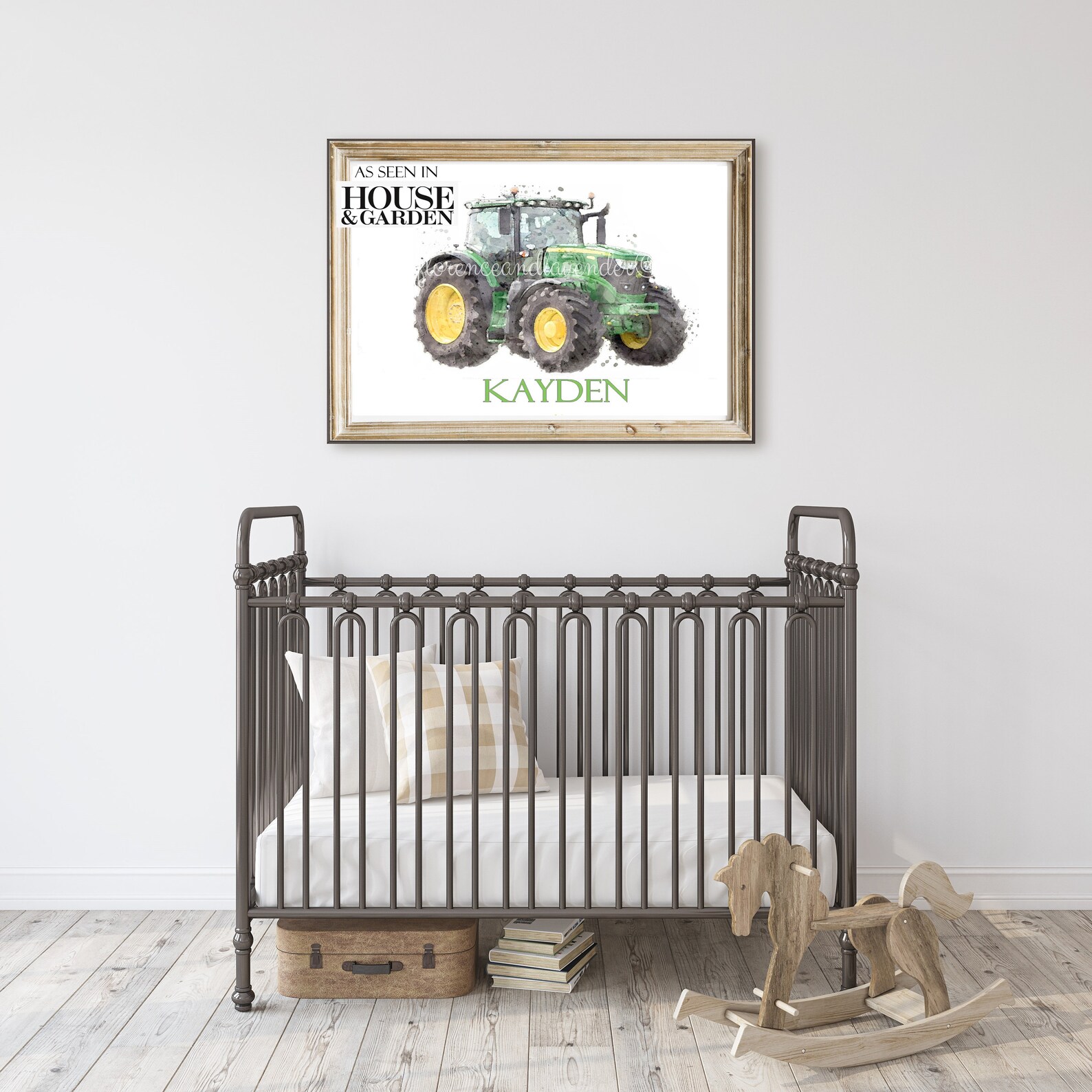 PERSONALISED TRACTOR PRINT, John Deere Tractor Print, Tractor Nursery ...