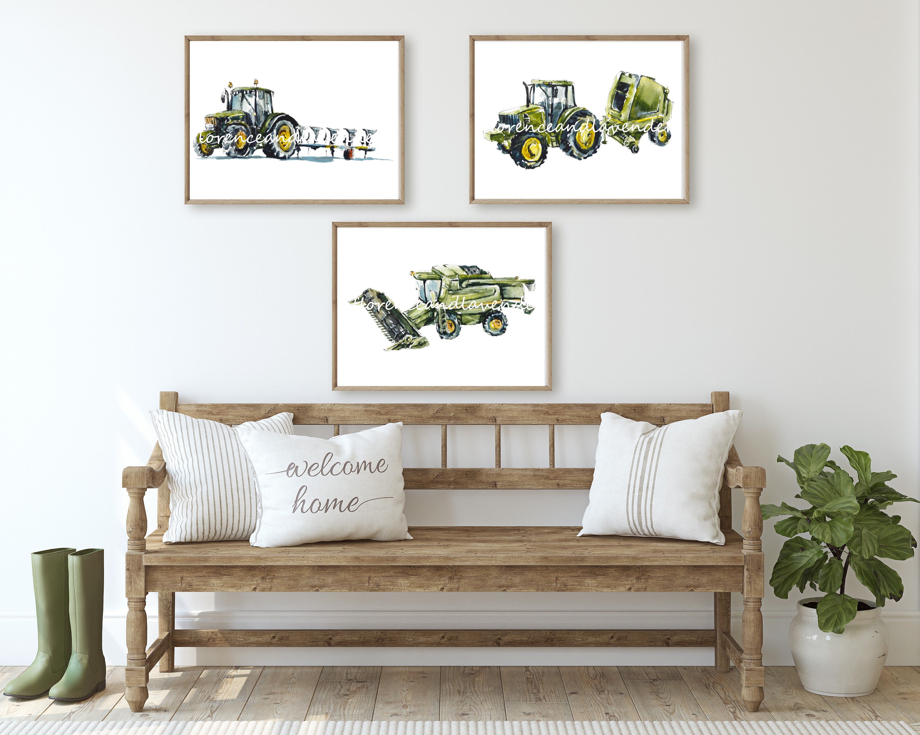 Tractor Print, John Deere Tractor, Set of Watercolour Tractor Prints ...