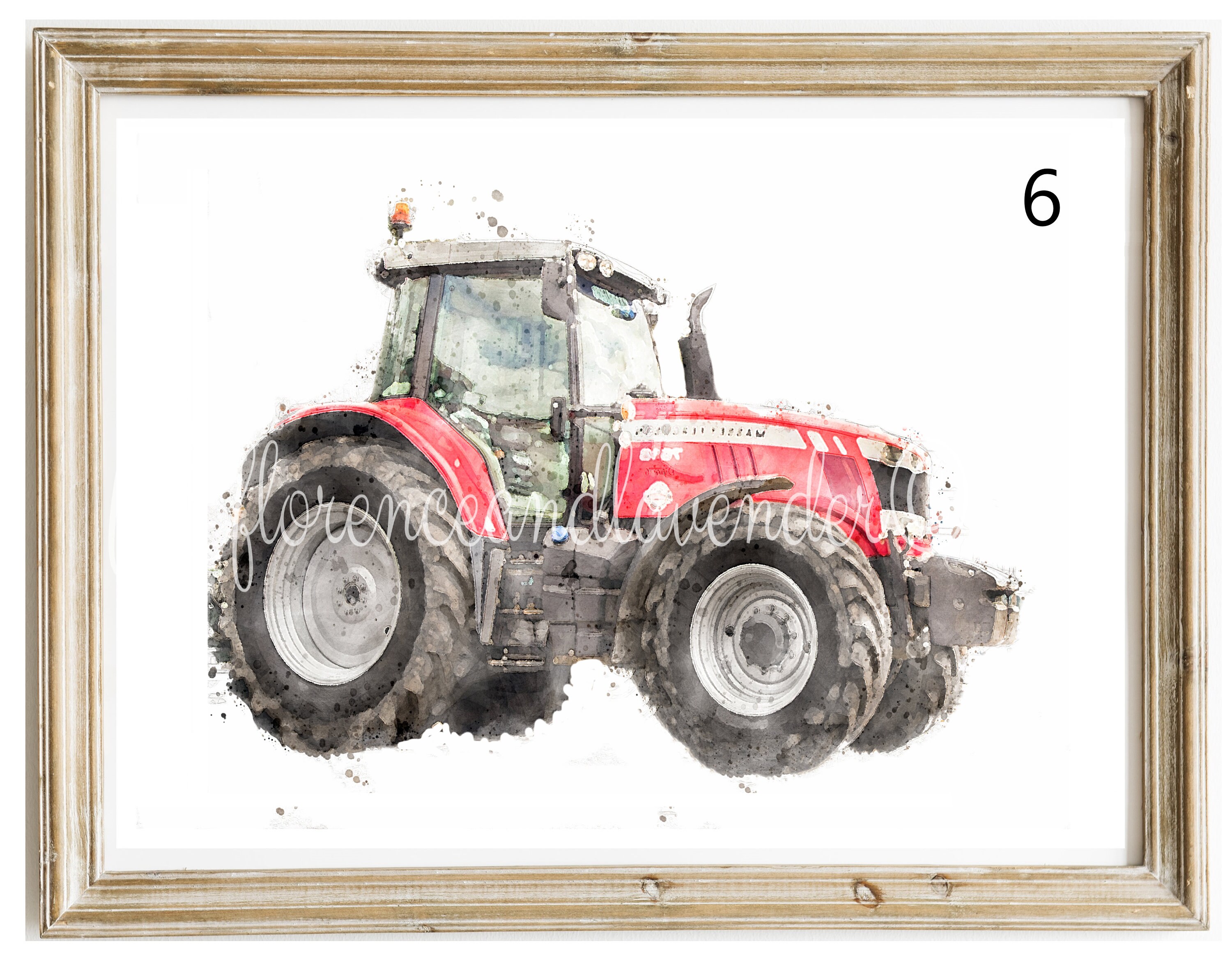 Set of watercolour tractor prints john deere tractor combine | Etsy