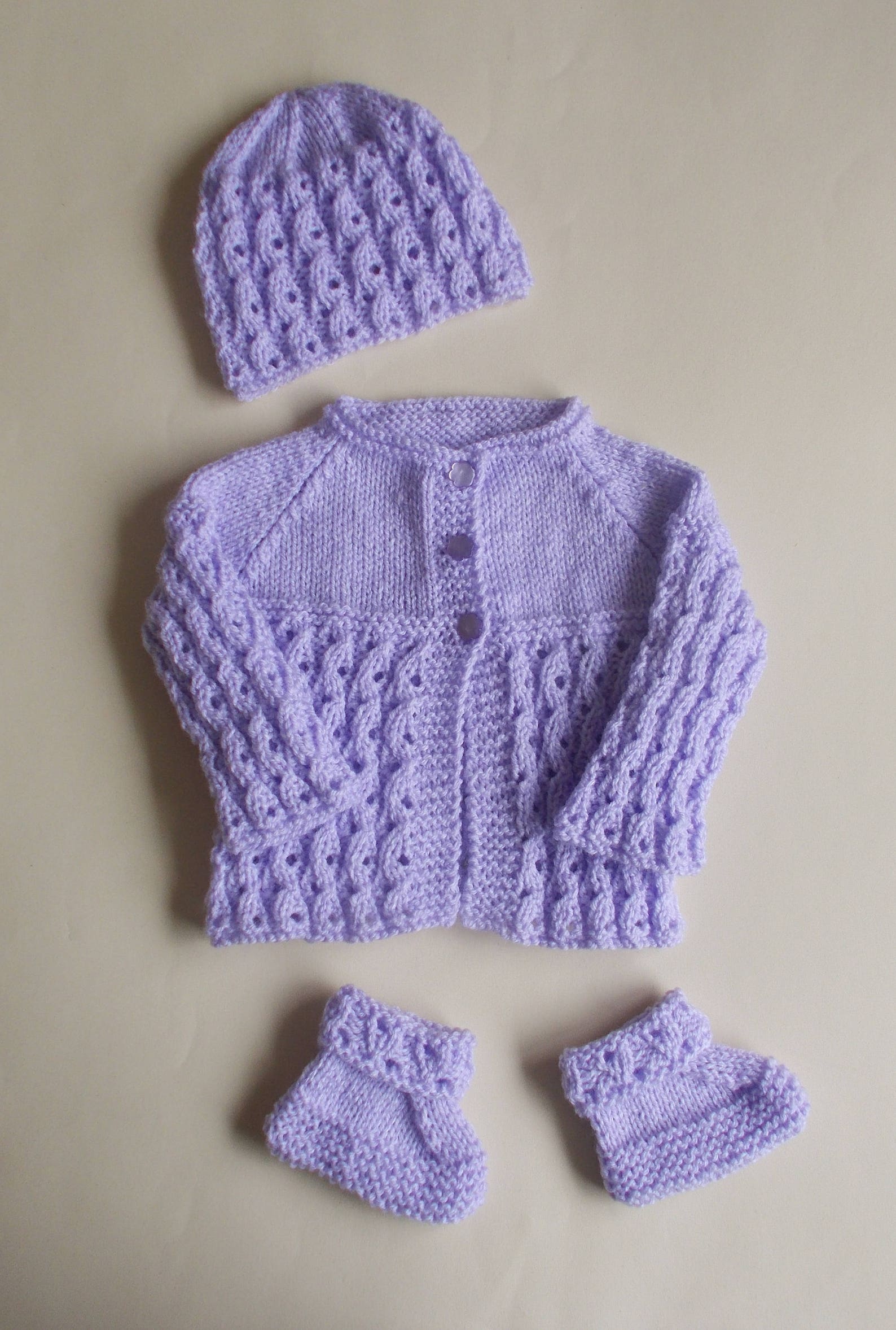 Lilac Blossom Baby Set Knitting Pattern - Etsy