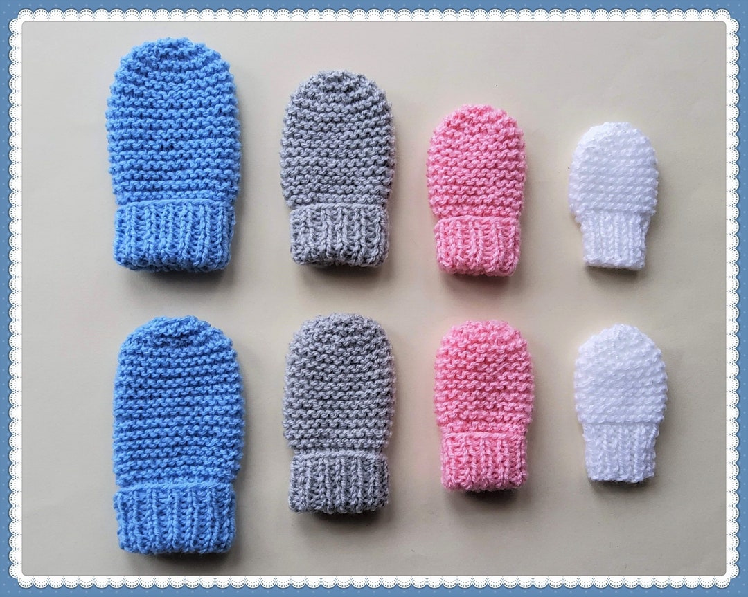 Easy Garter Stitch Baby Mittens Knitting Pattern - Etsy UK