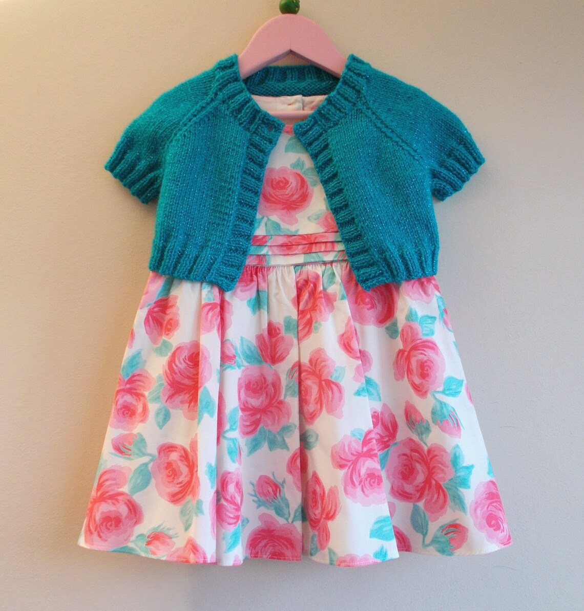 Turquoise Sparkle Girls Shrug Knitting Pattern - Etsy