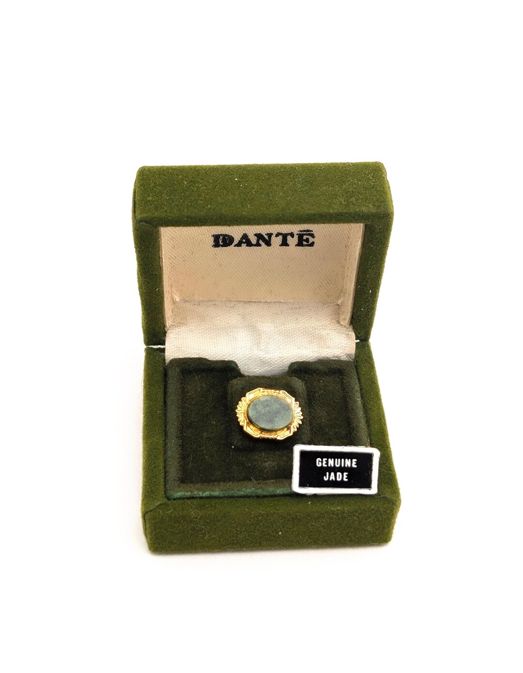 Vintage Jade Tie Tac Pin, Dante Green Jade Tie Pin, 70s Mens ...